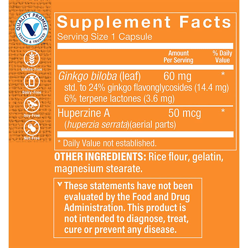 Natural memory support supplement