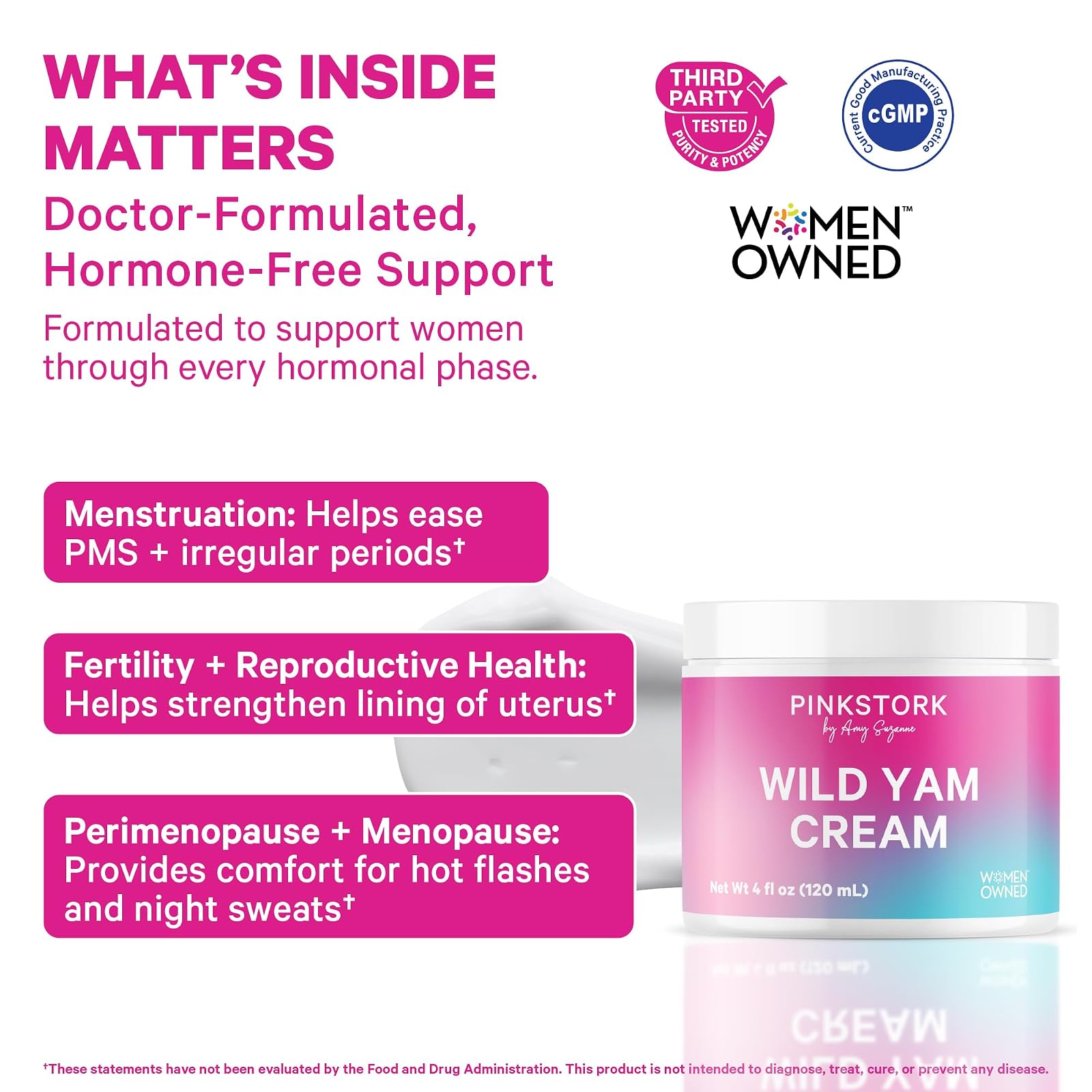 Natural menopause support with Pink Stork cream