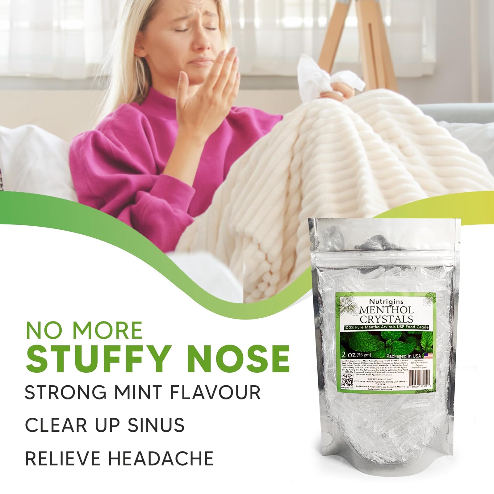 natural menthol crystals for soothing relief