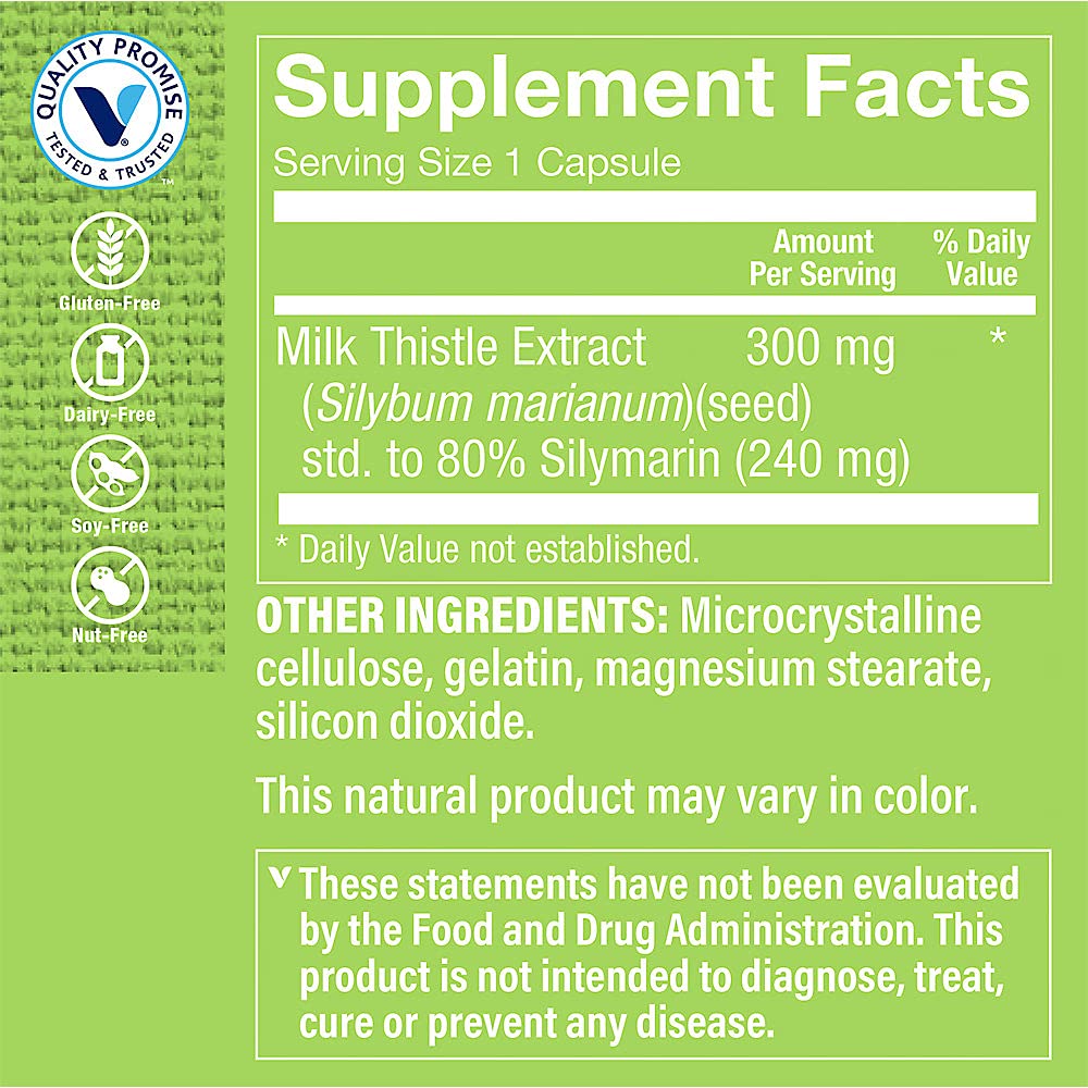 natural milk thistle supplement capsules