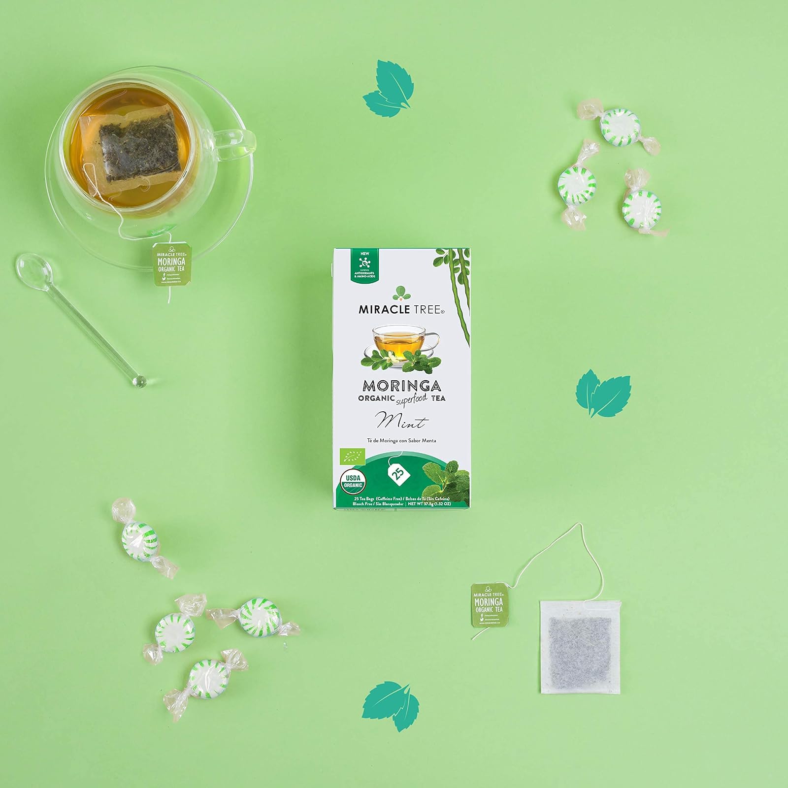 natural mint flavour herbal infusion
