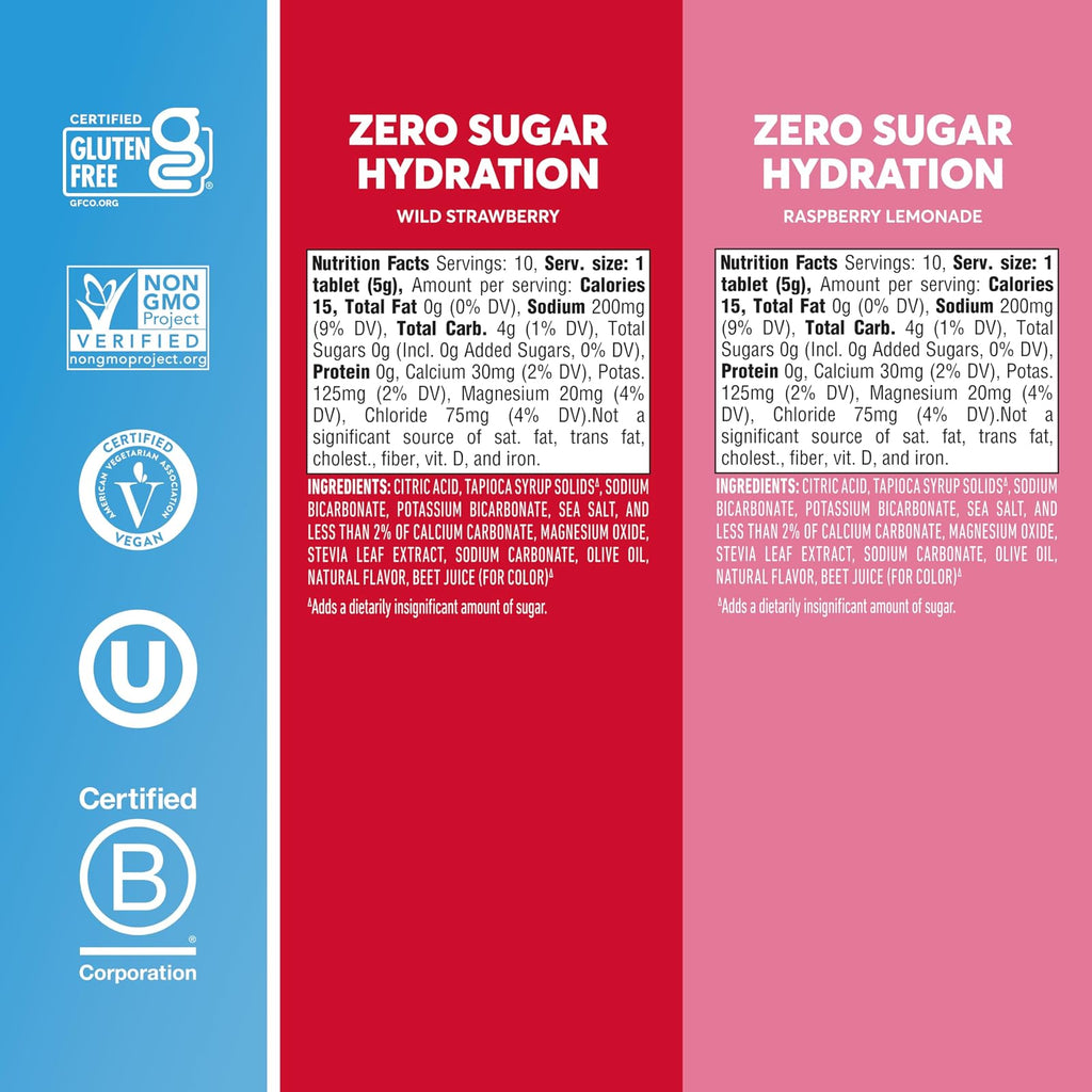 Natural mixed berry flavour electrolyte tablets