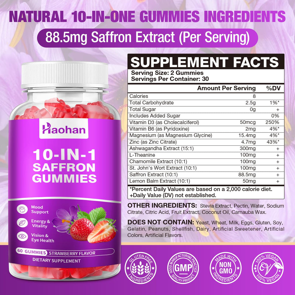 natural mood booster saffron gummies