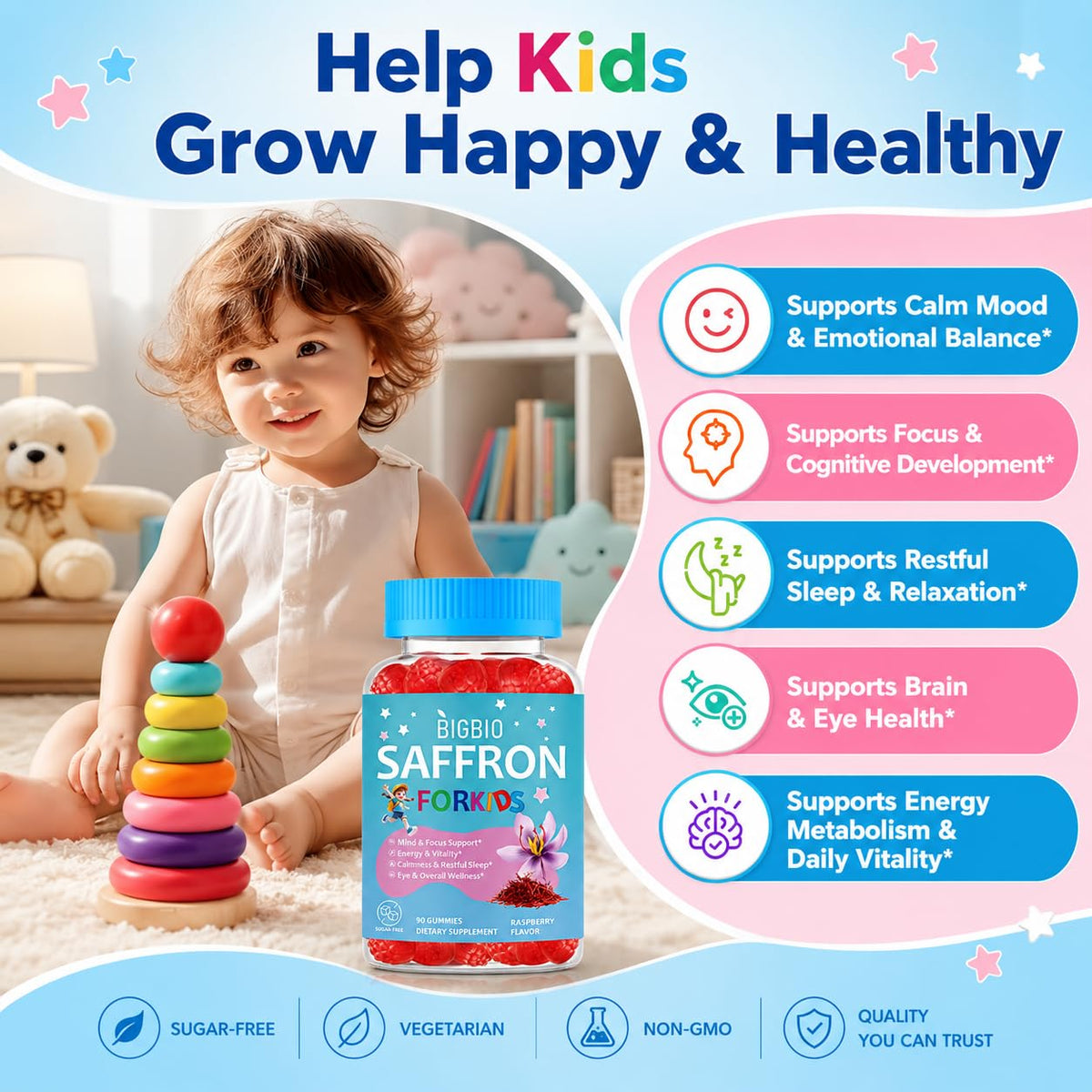 Natural mood-boosting multivitamins with saffron