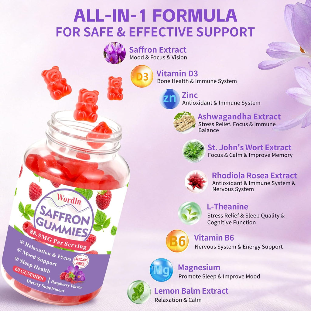 Natural mood-boosting saffron gummies