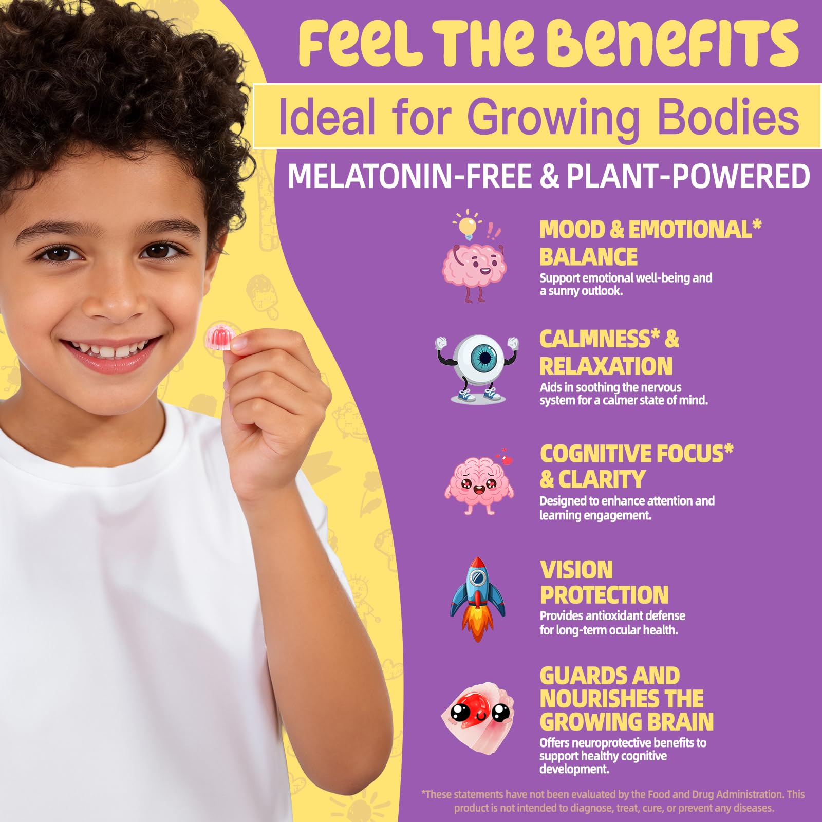 Natural mood support gummies for children