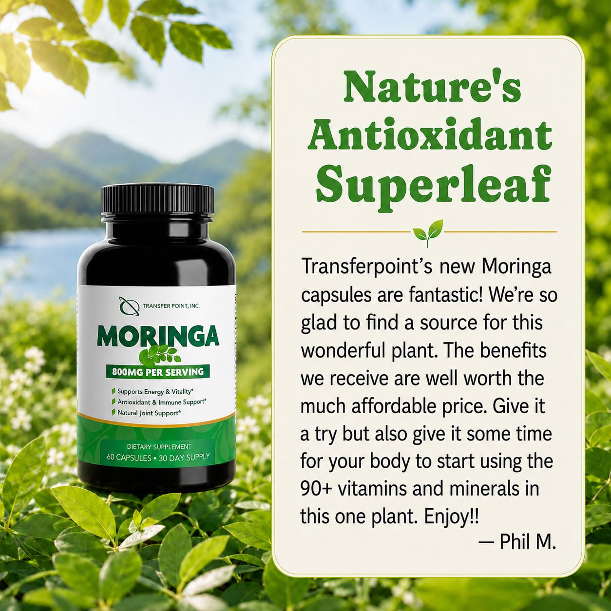 Natural Moringa capsules for wellness