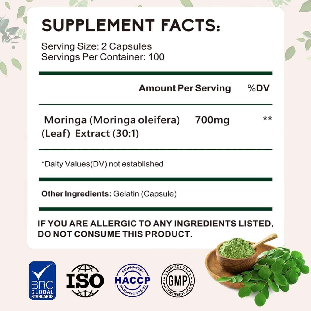 Natural moringa for immune support