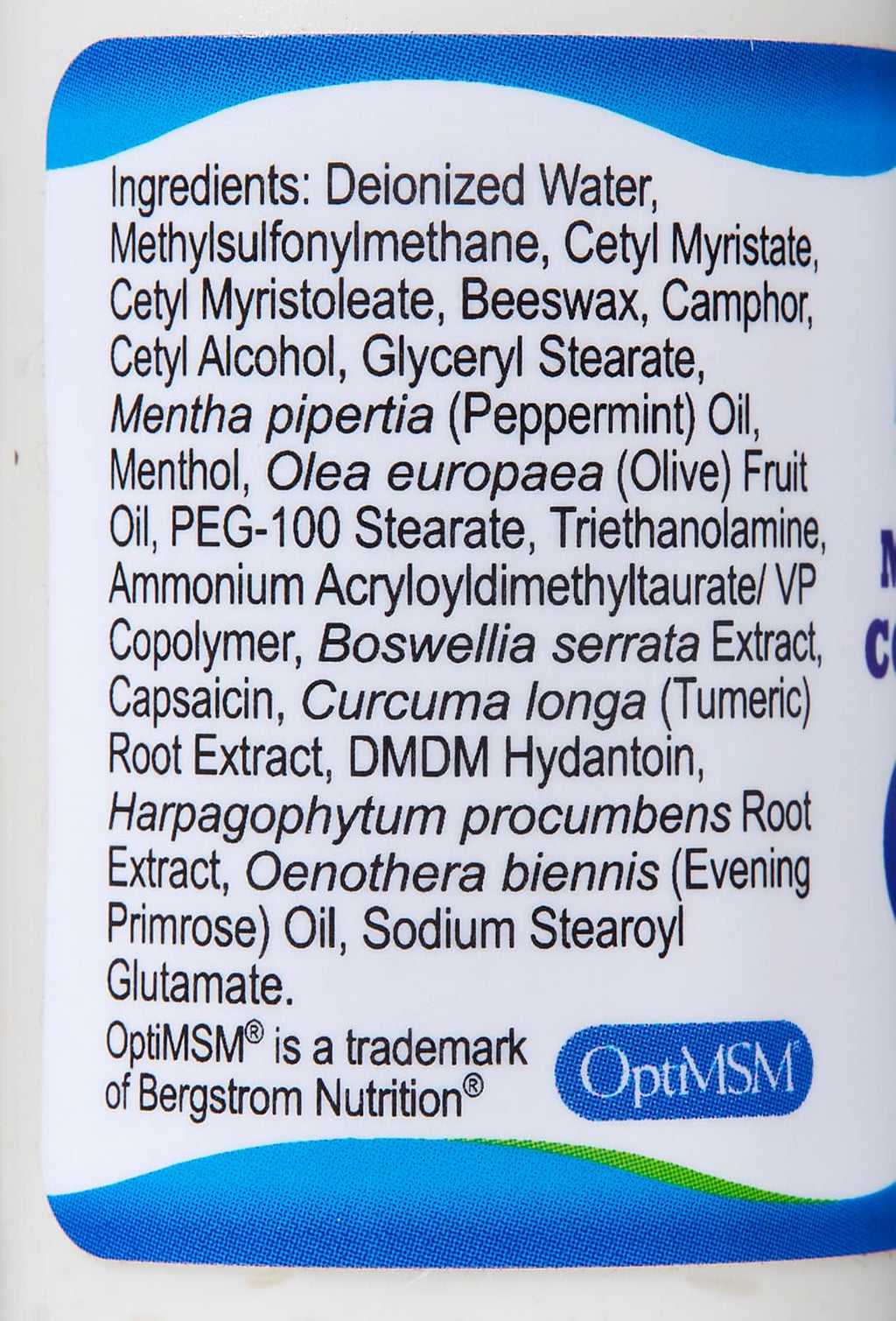 natural msm cream for muscle relief