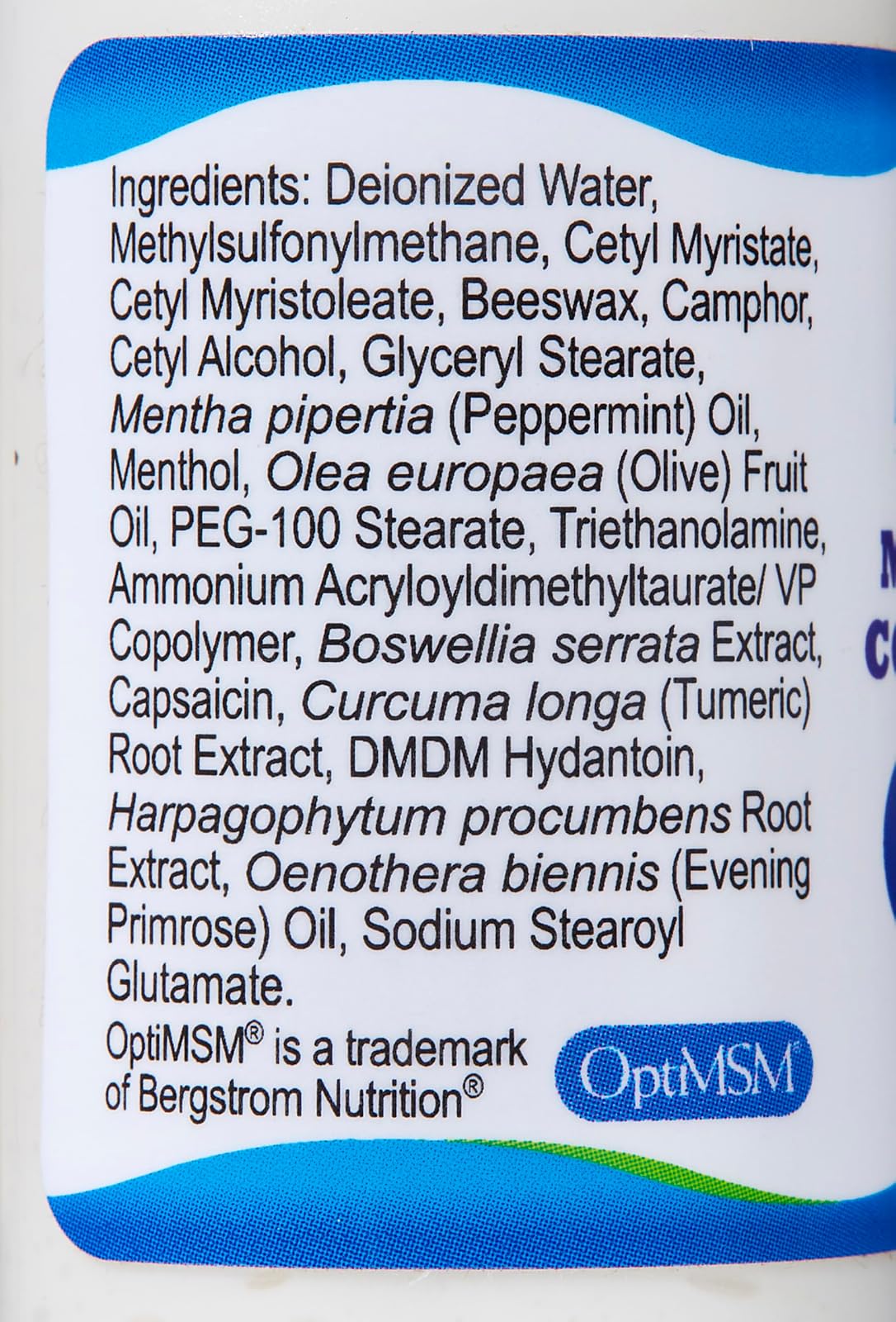 natural msm cream for muscle relief