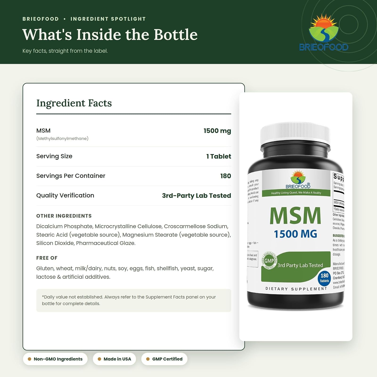 Natural MSM for inflammation relief