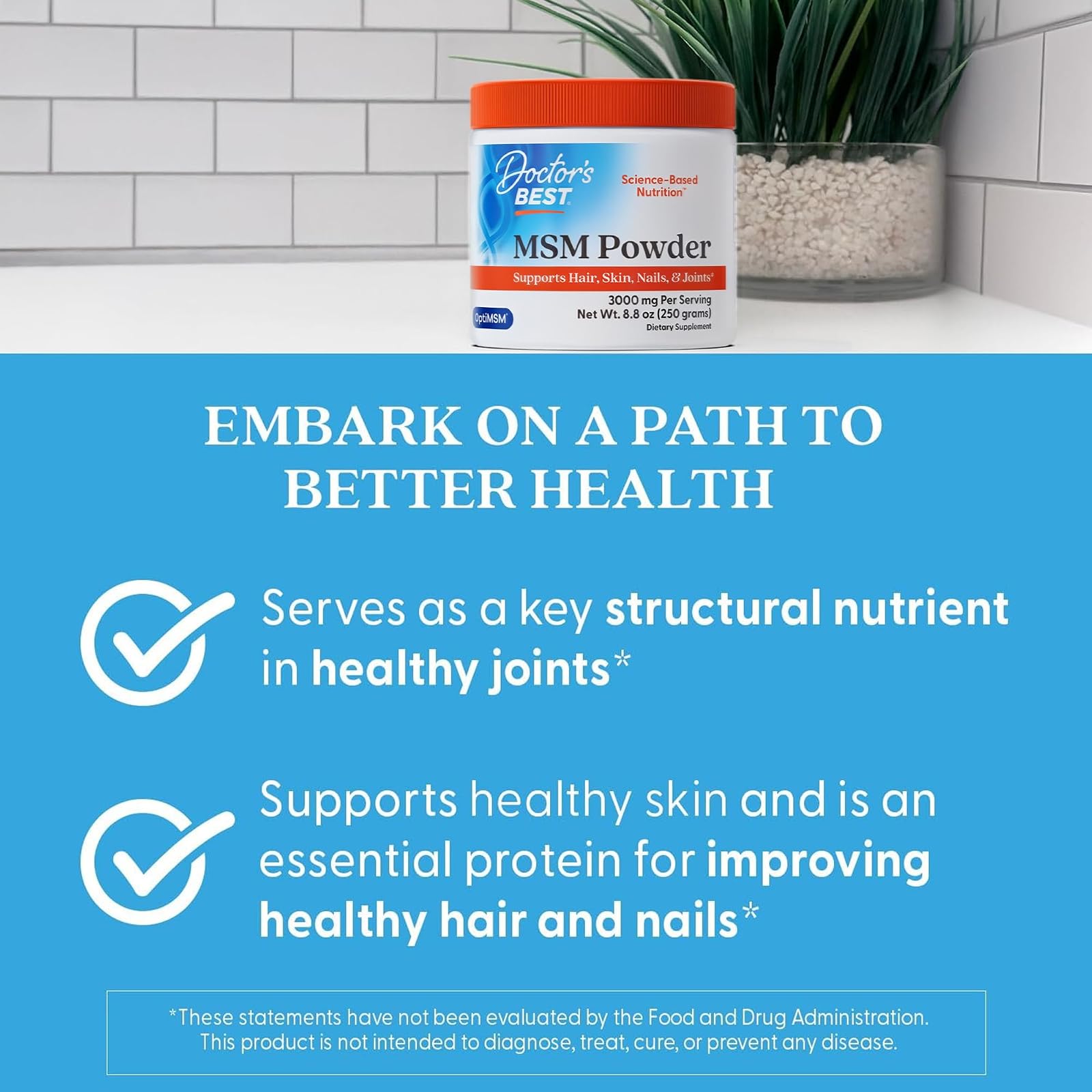 Natural MSM powder for inflammation relief