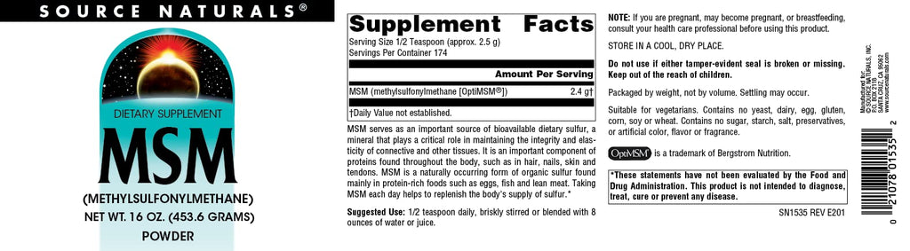 Natural MSM powder for inflammation relief