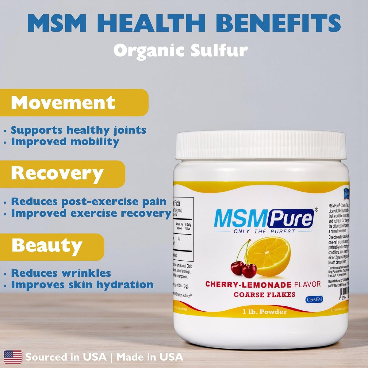 Natural MSM powder for sleep support