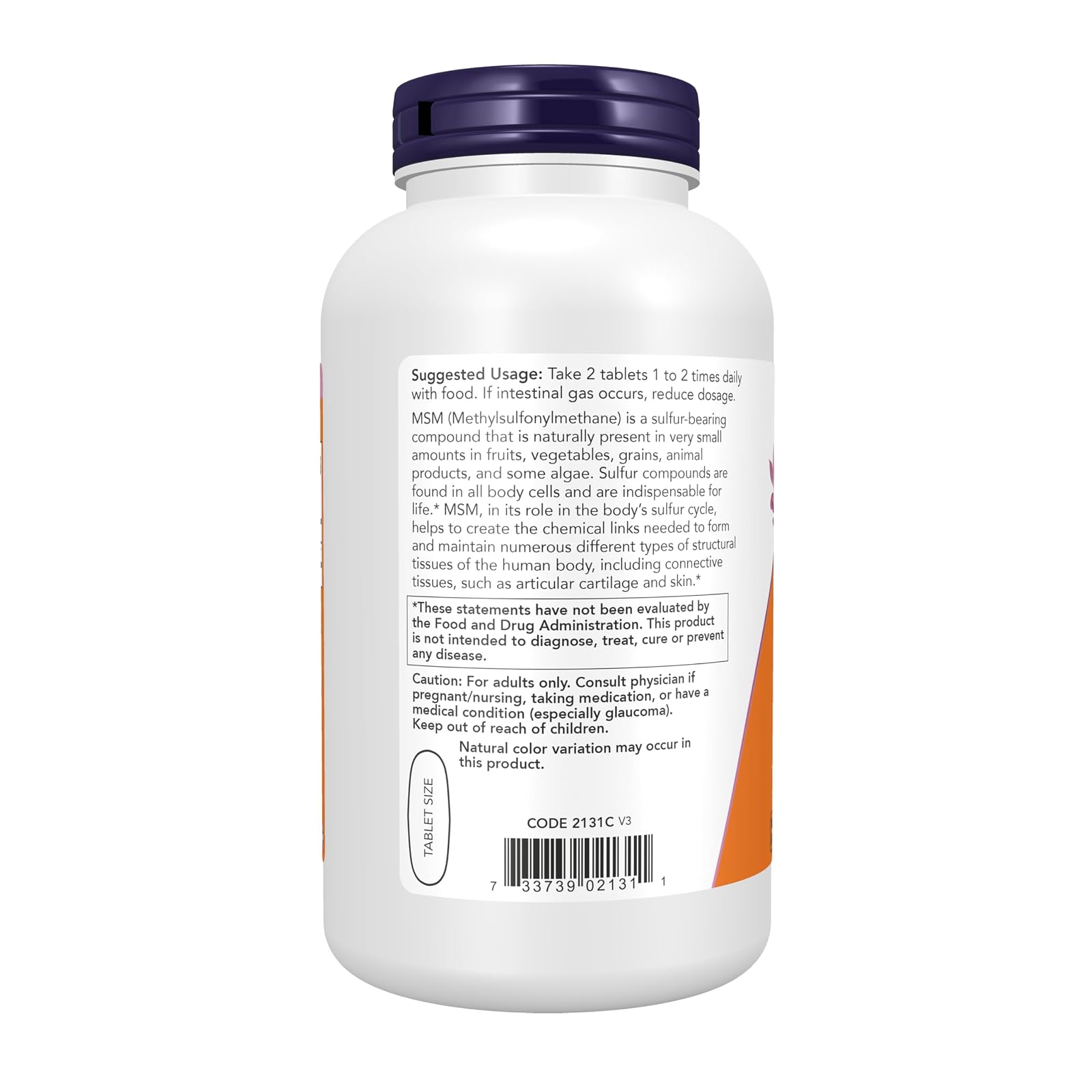 Natural MSM supplement for inflammation relief