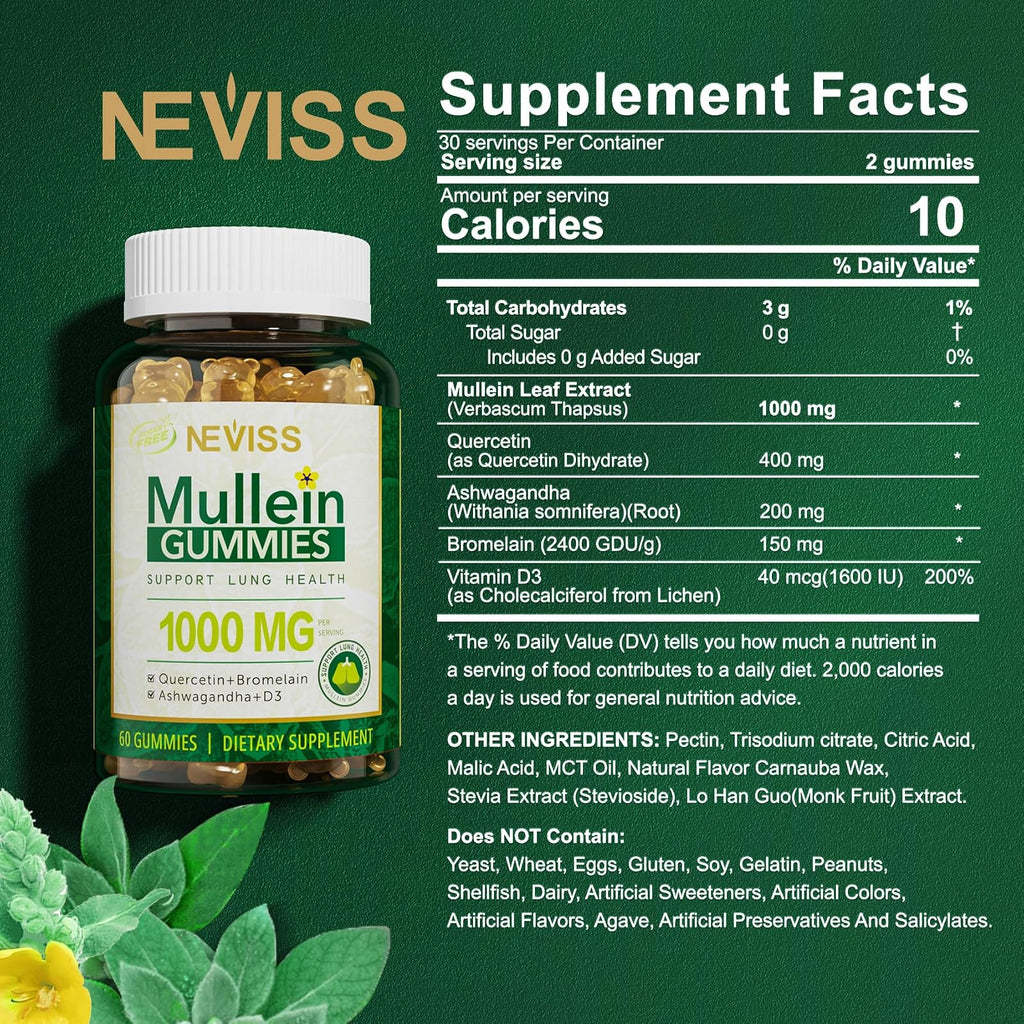 Natural Mullein gummies for immune support