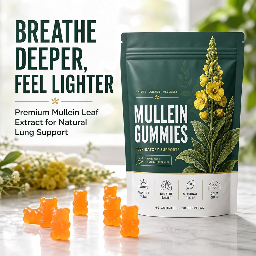 Natural Mullein gummies for throat support