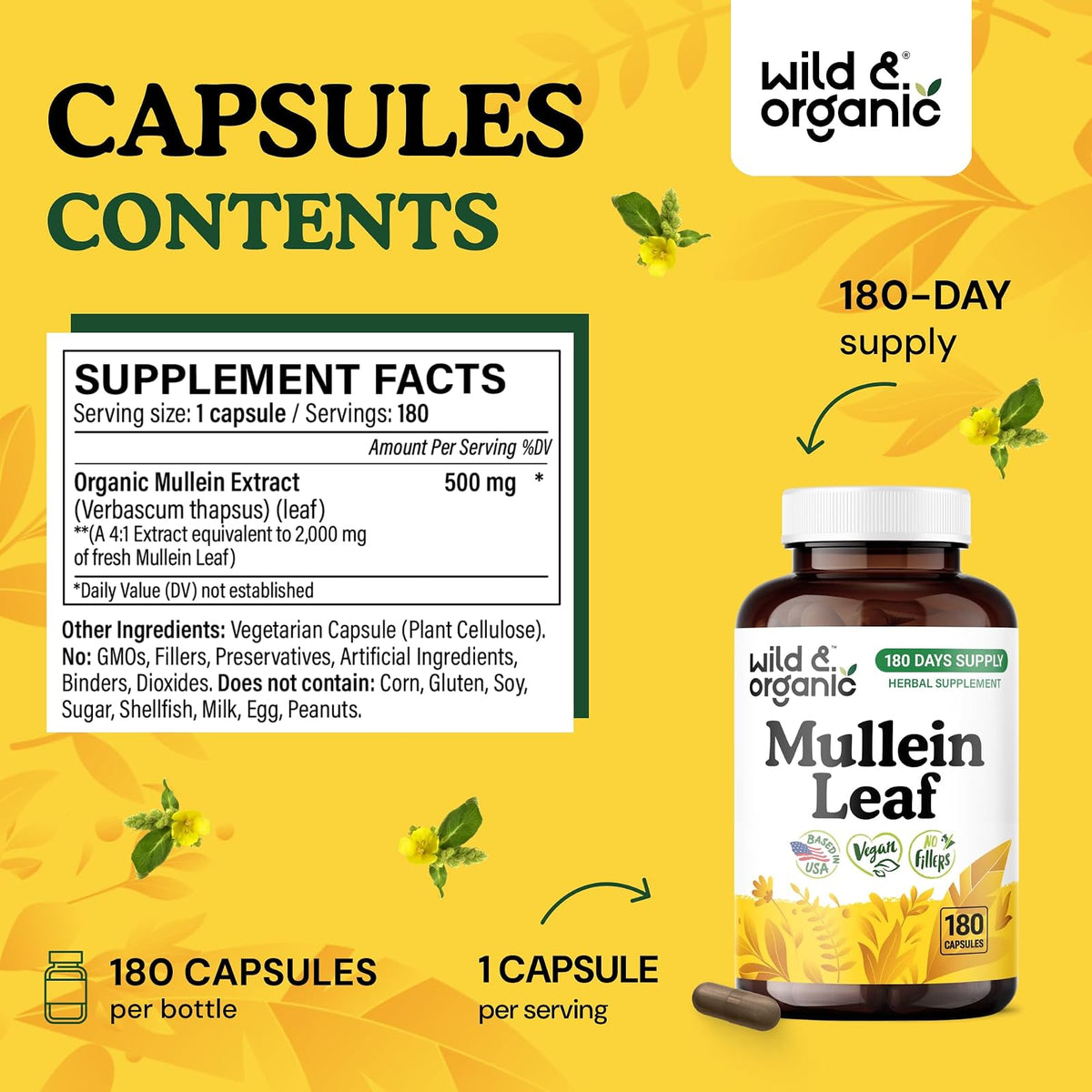 Natural Mullein supplement for wellness