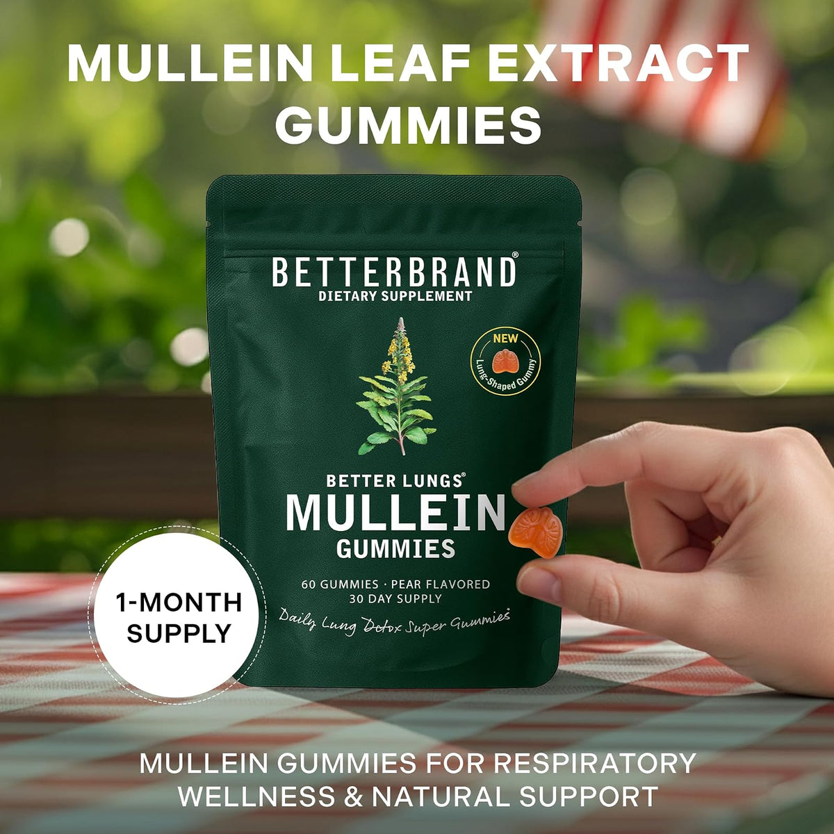 Natural mullein supplement in gummy form