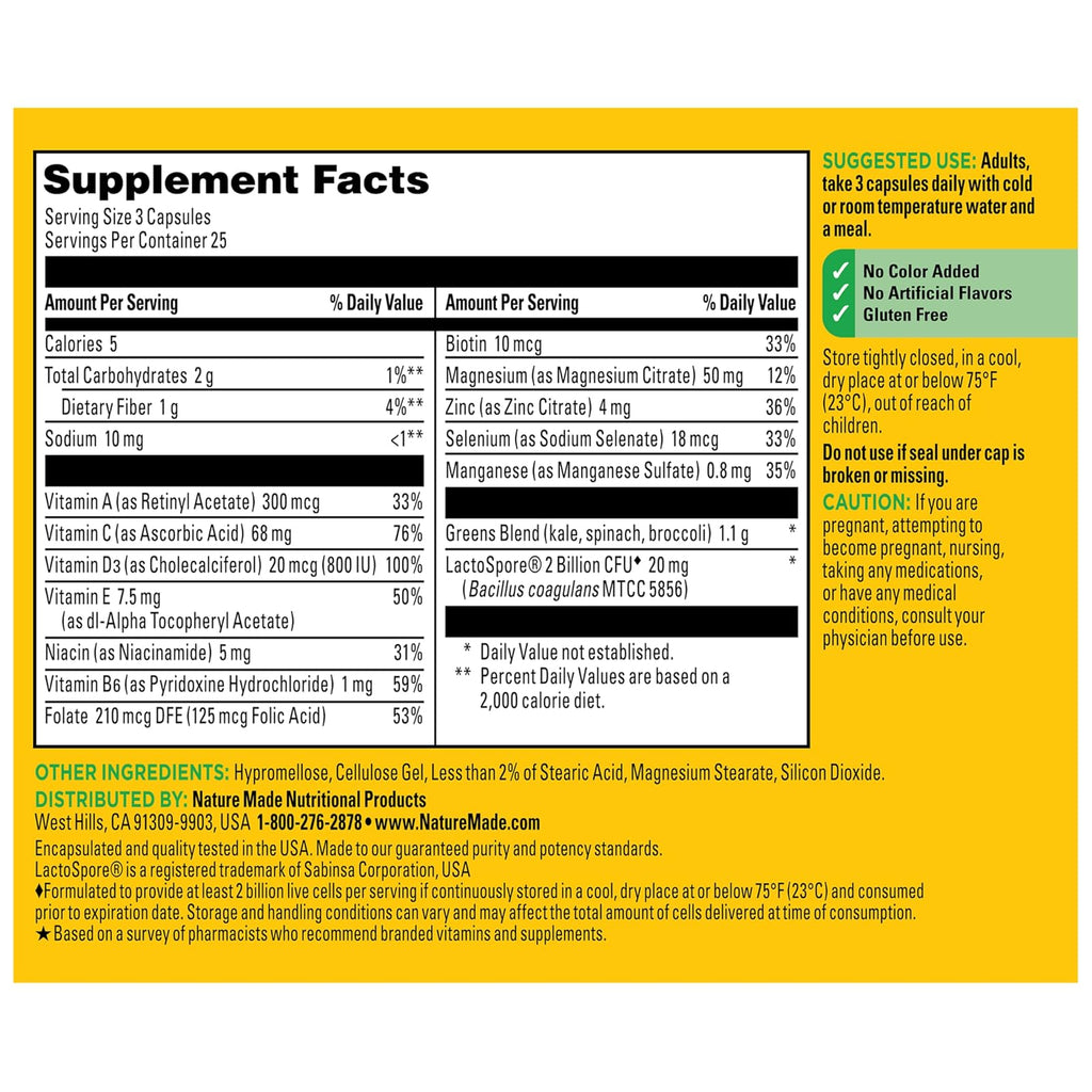 Natural multivitamins for vitality