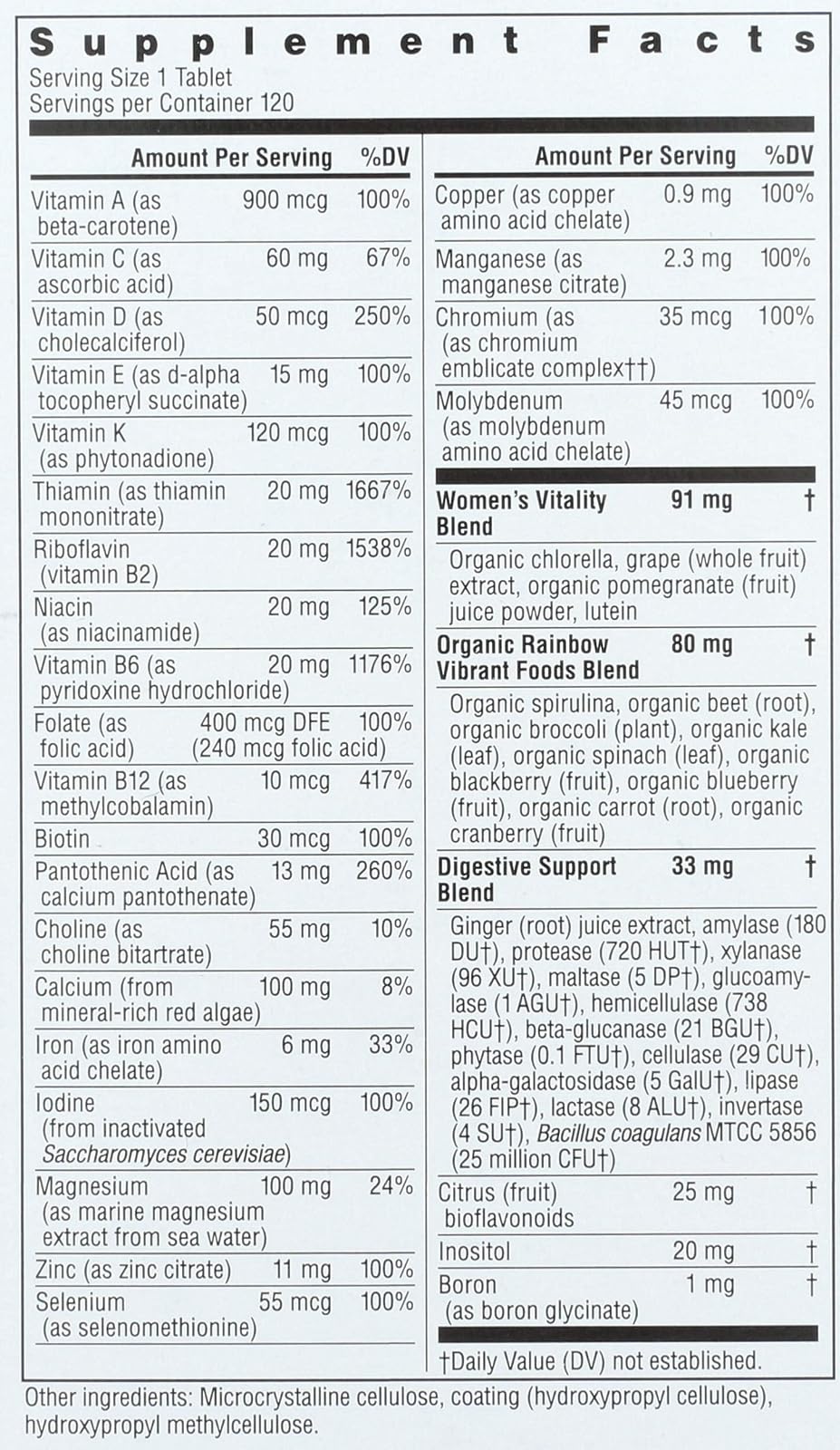 natural multivitamins for women's health