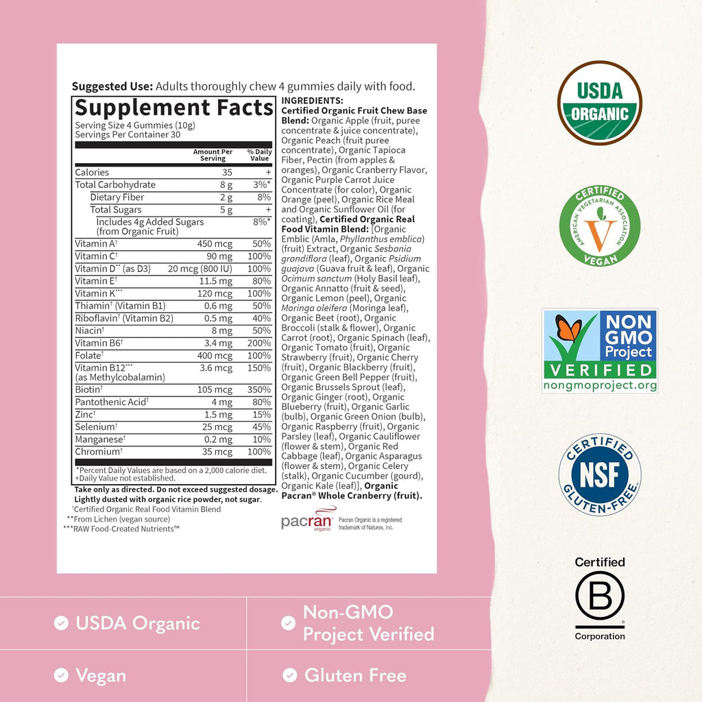 Natural multivitamins for women's wellness