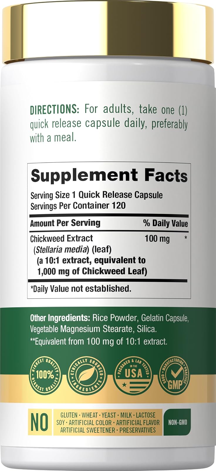 Natural multivitamins with chickweed extract