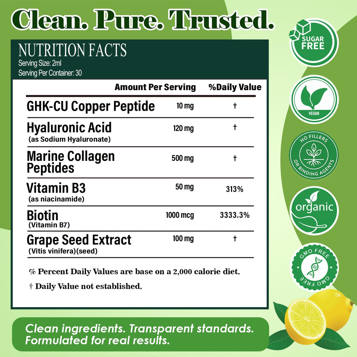 Natural multivitamins with GHK-CU peptides