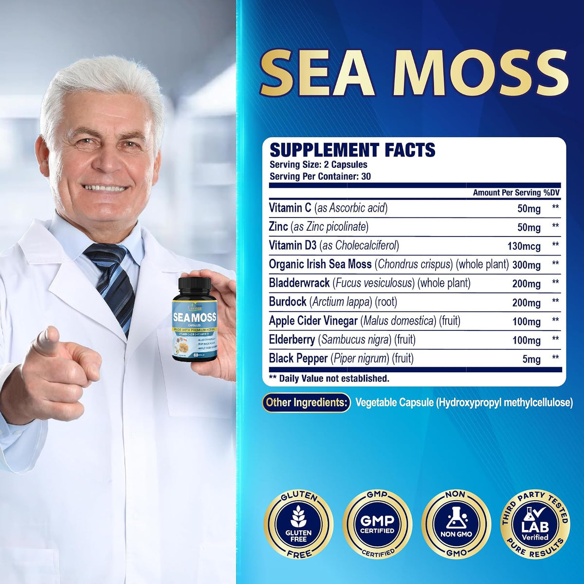 Natural multivitamins with Irish Sea Moss