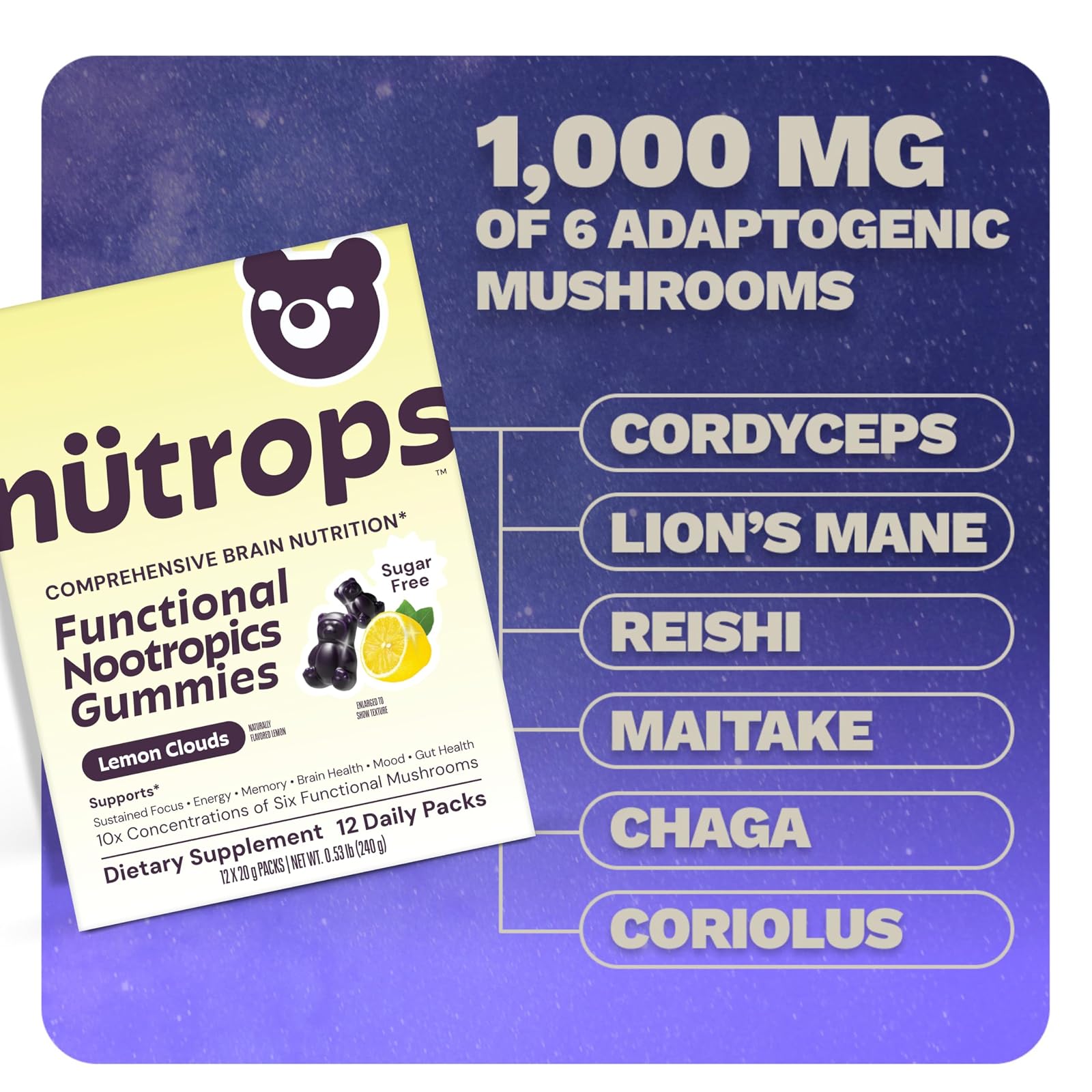 Natural multivitamins with mushrooms