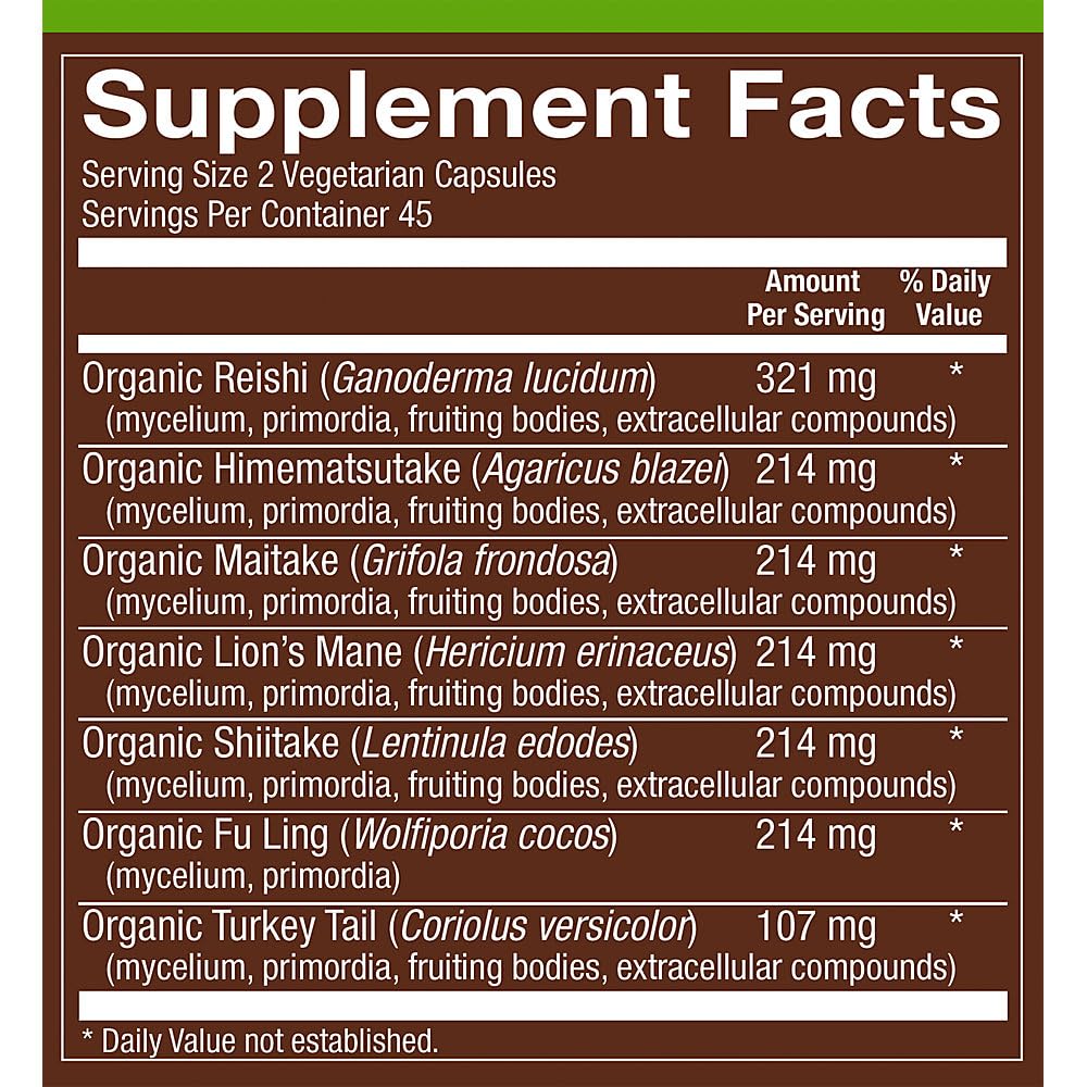 Natural mushroom blend for vitality