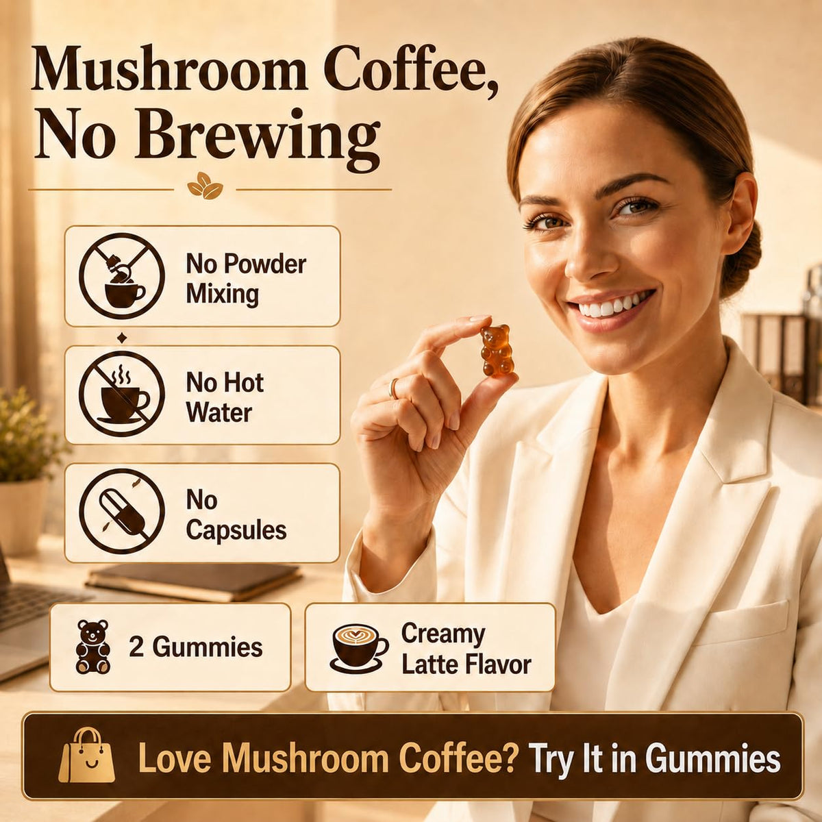 Natural mushroom coffee supplement benefits