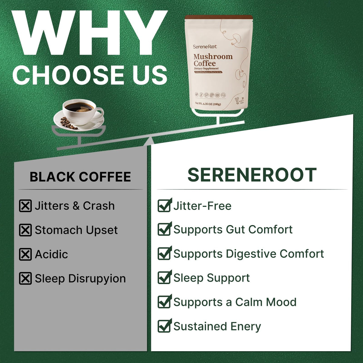 natural mushroom coffee with nutrients