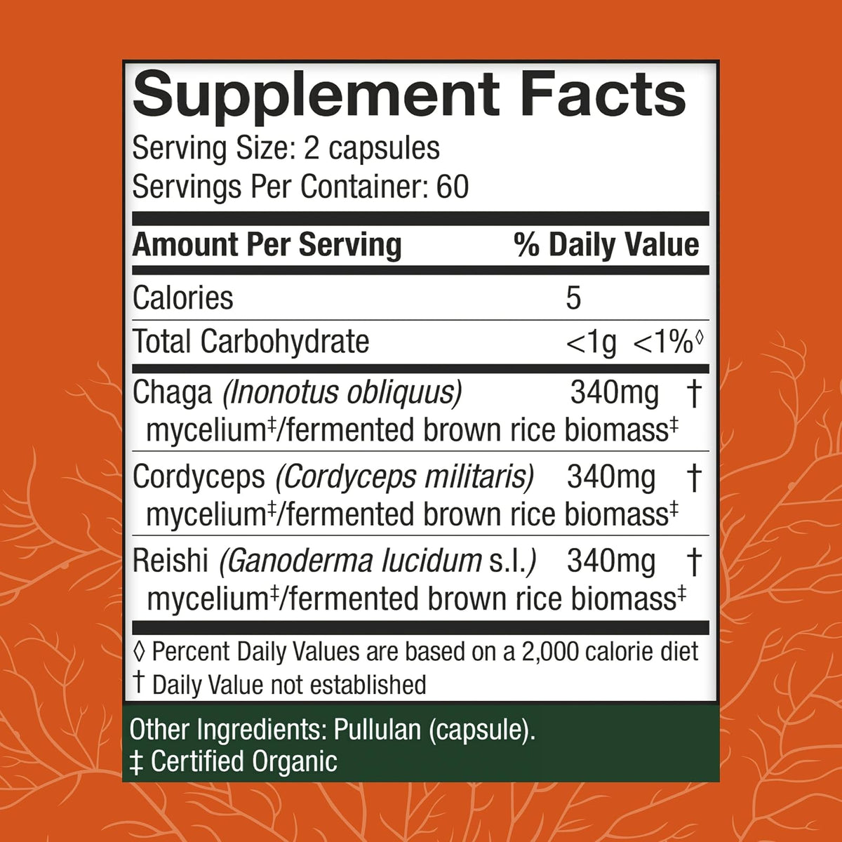 Natural mushroom complex supplement for wellness