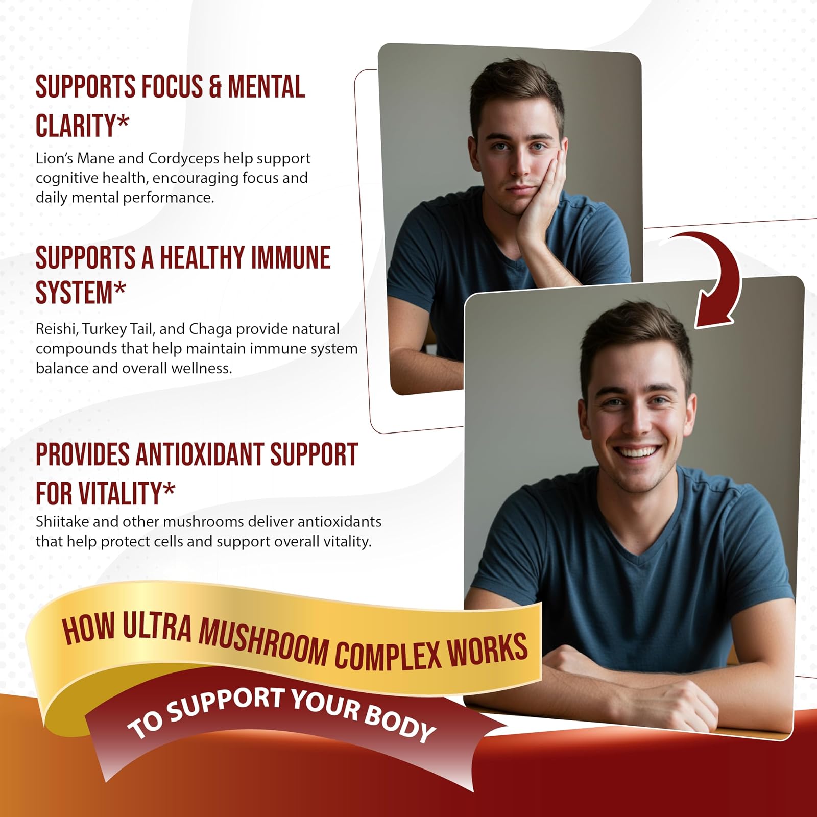 Natural mushroom complex supplement