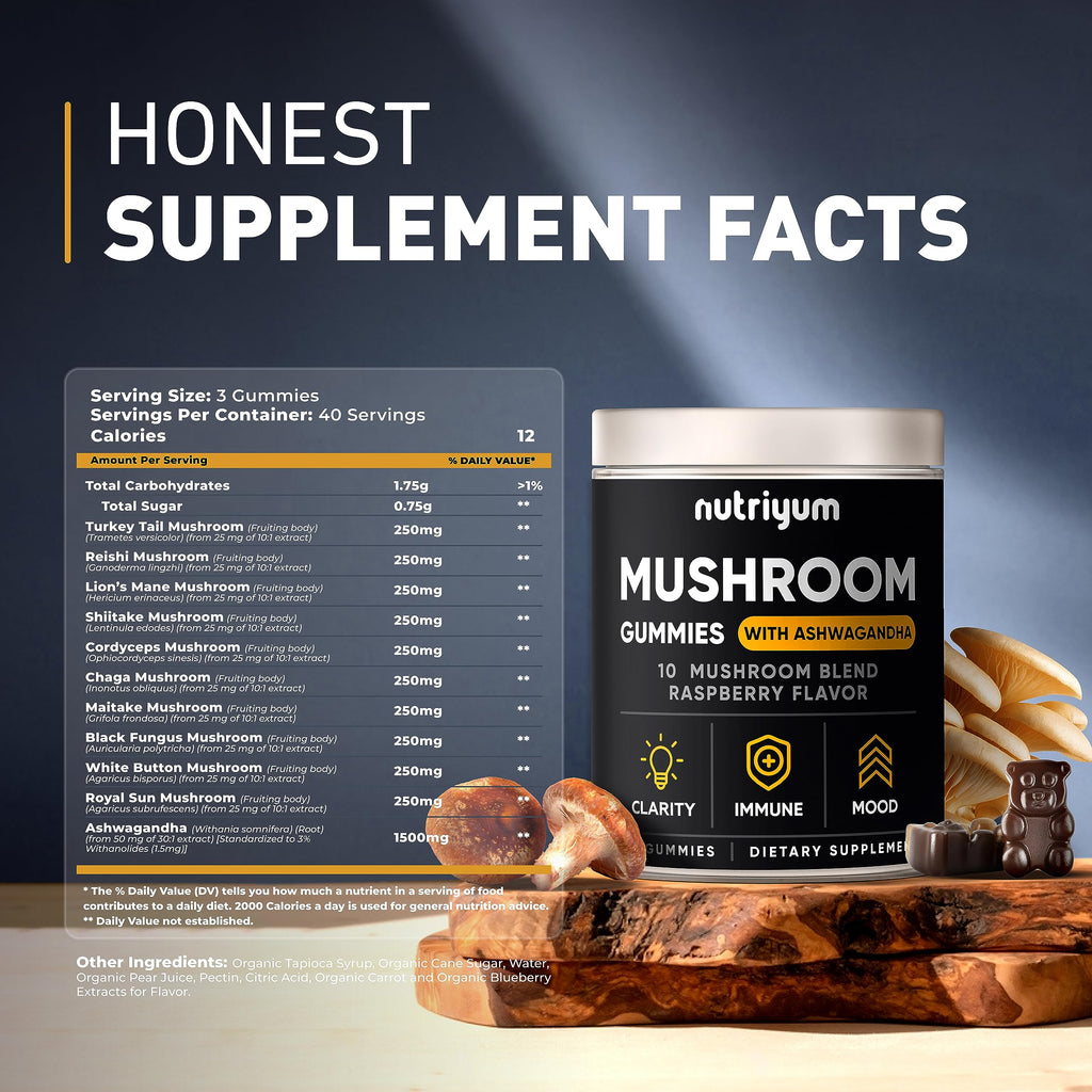 Natural mushroom gummies for vitality