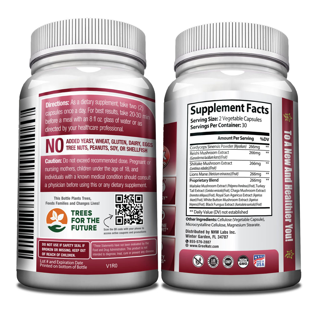 Natural mushroom supplement for stress relief