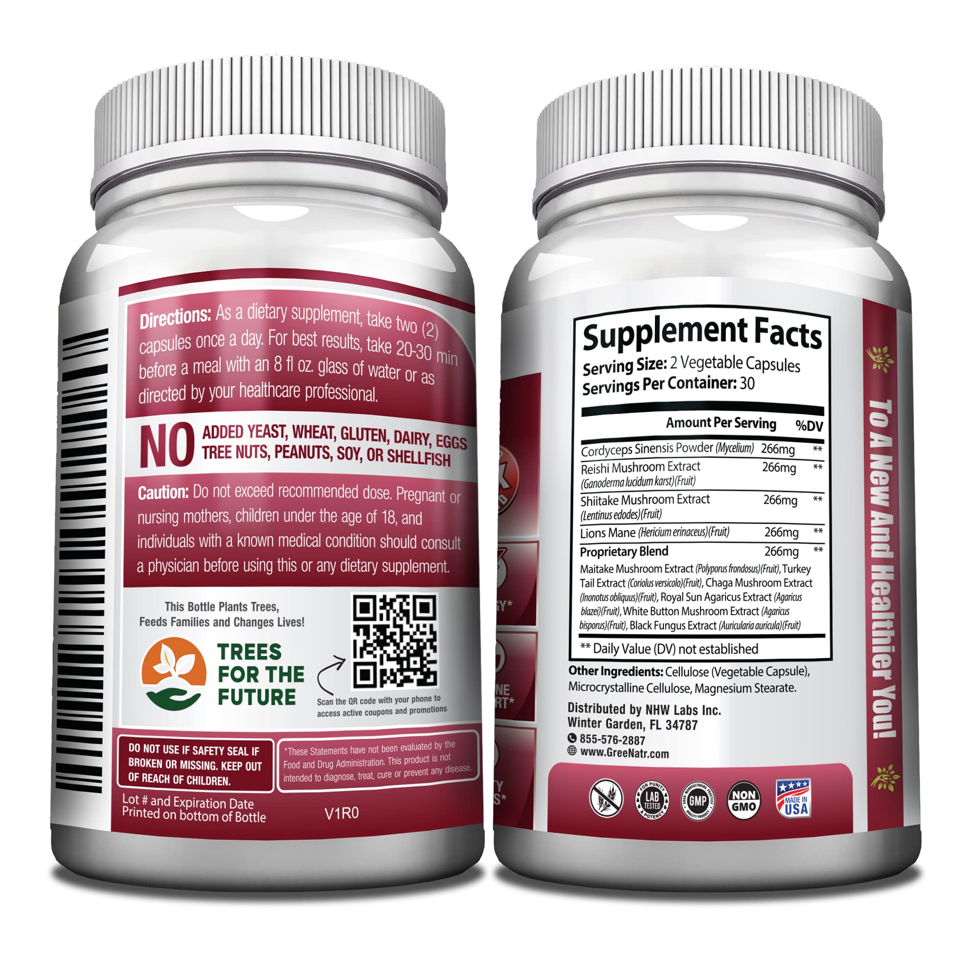Natural mushroom supplement for stress relief