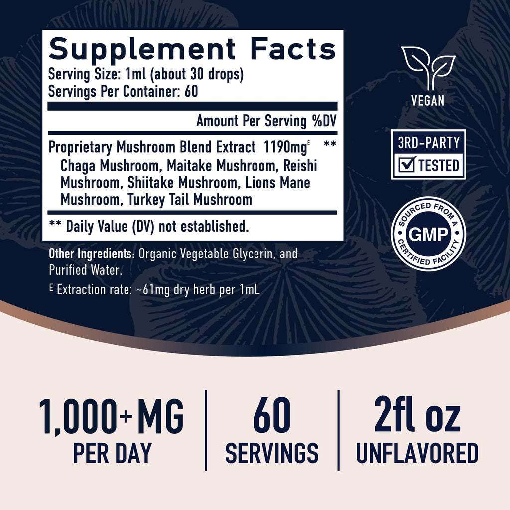 natural mushrooms drops for energy support