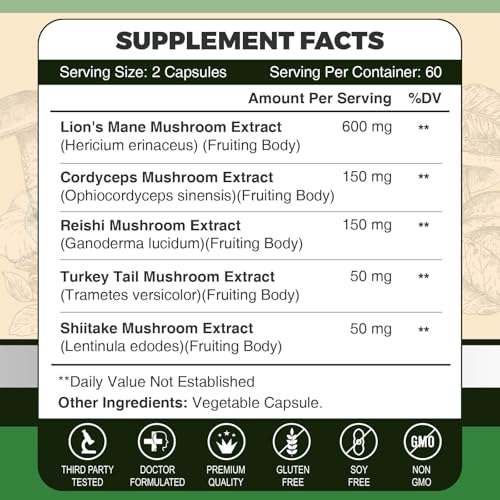 Natural mushrooms for cognitive enhancement
