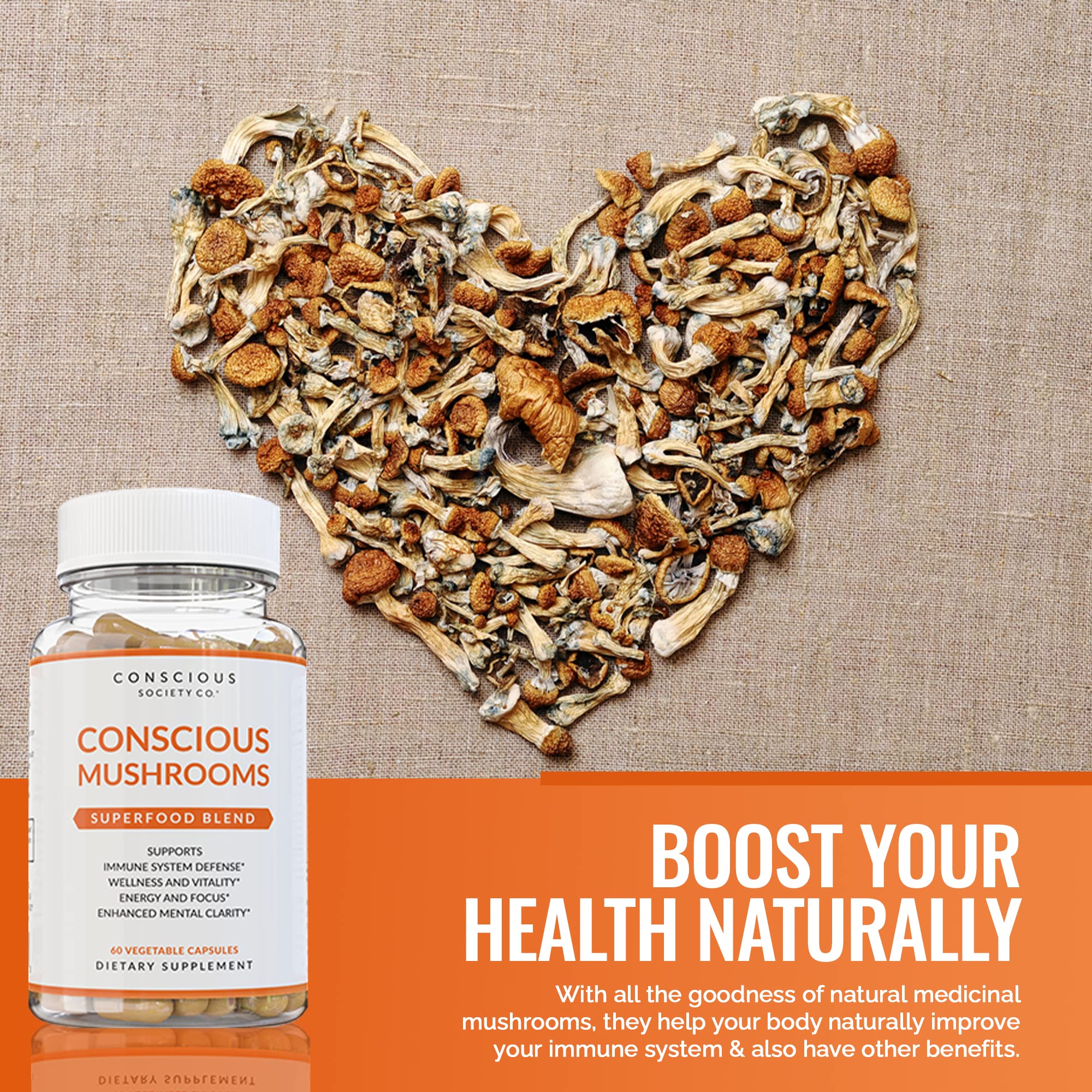 Natural mushrooms for daily vitality