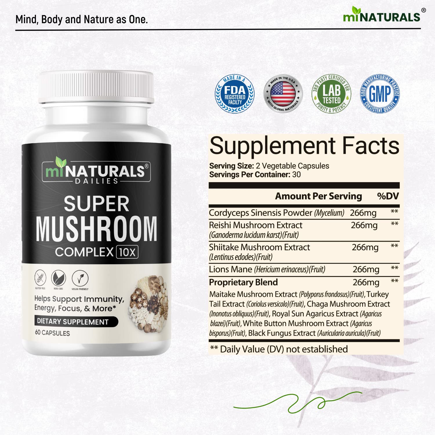 Natural mushrooms for holistic health