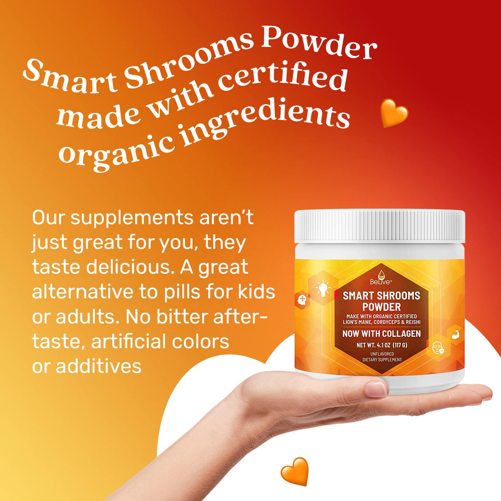 Natural mushrooms for improved concentration
