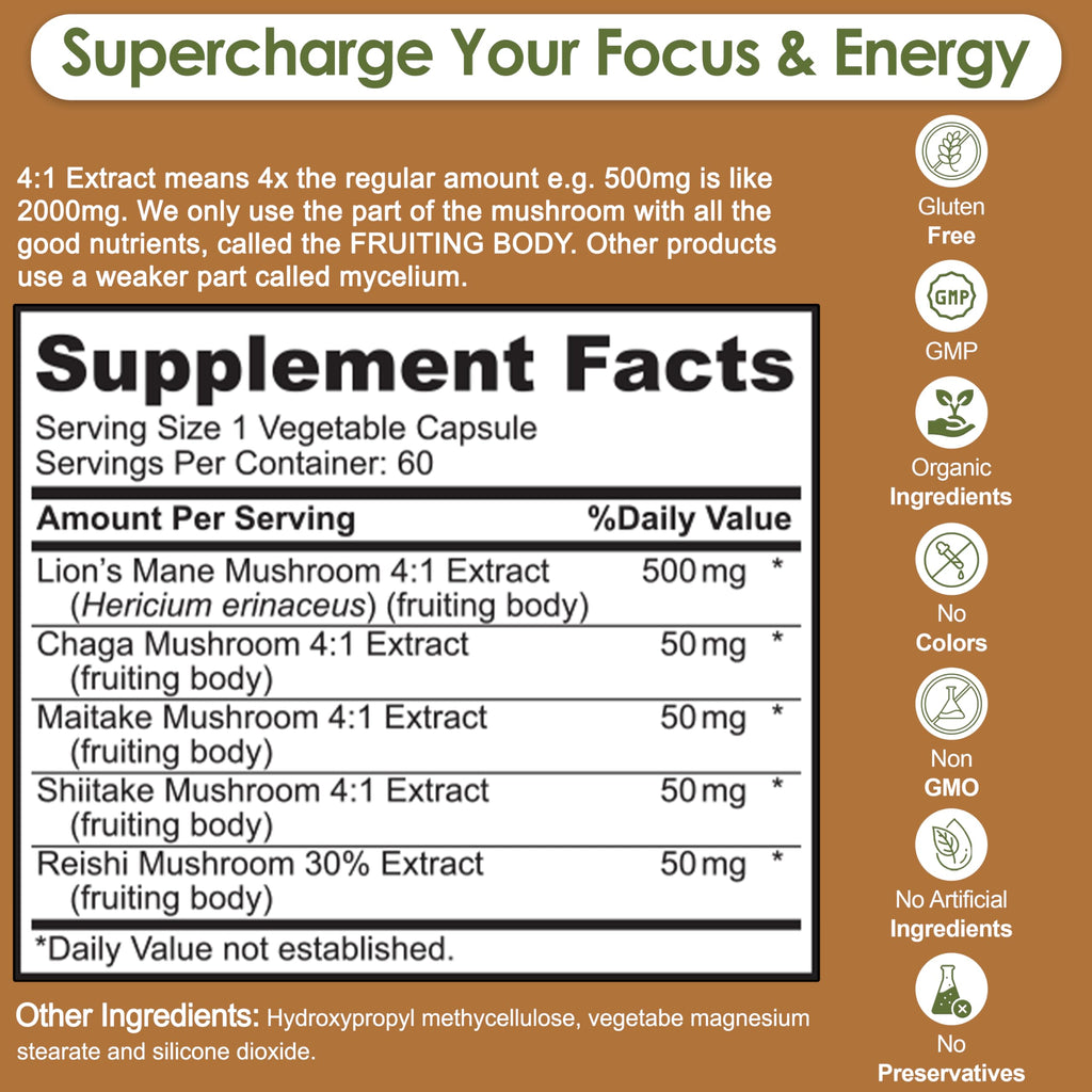 Natural mushrooms for mental clarity