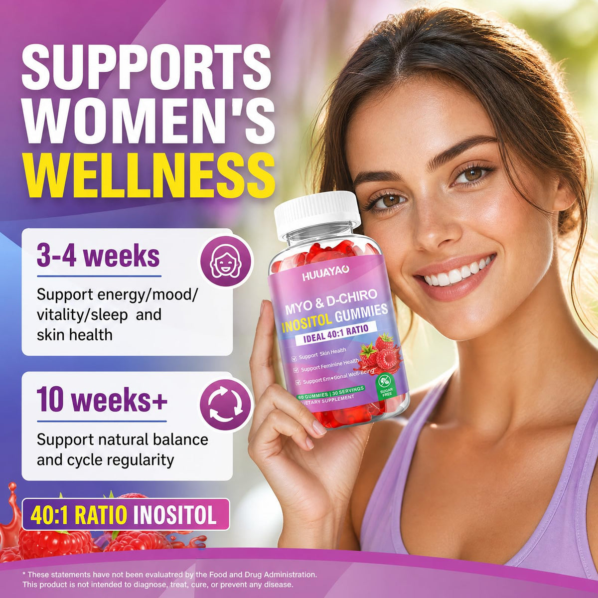 Natural Myo-Inositol gummy supplements