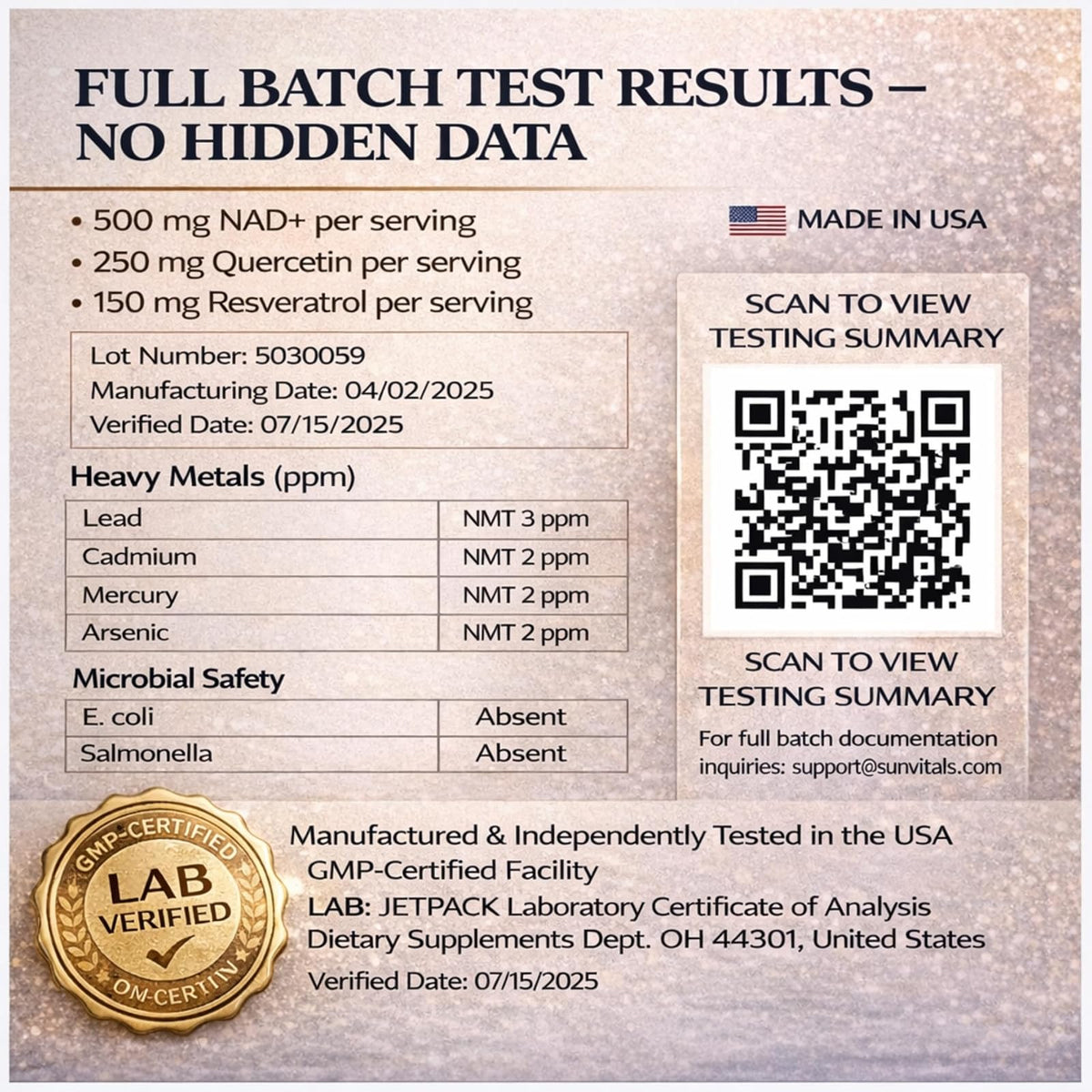 Natural NAD+ for cellular support