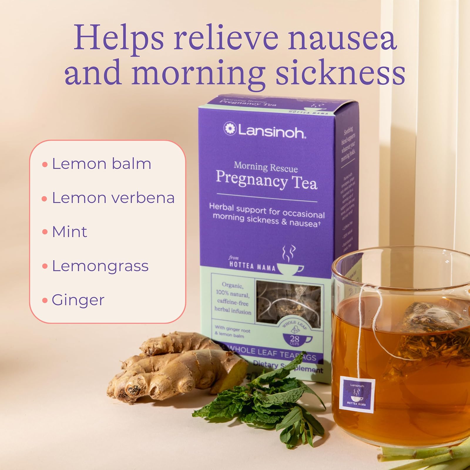 Natural nausea relief herbal tea