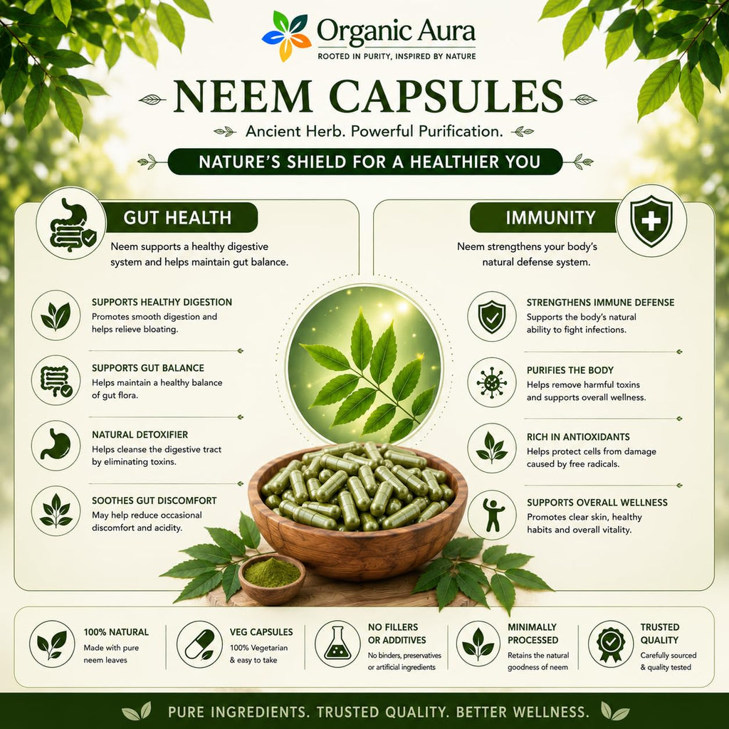 Natural Neem capsules for immune support