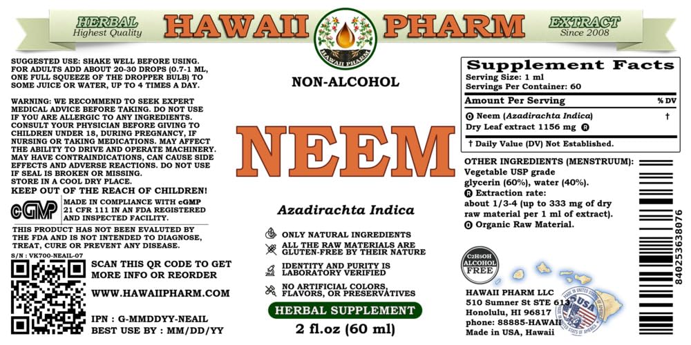natural neem glycerite for wellness