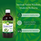 Natural neem leaf juice for skin health